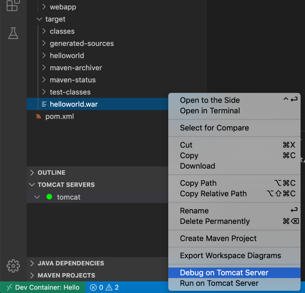 Visual Studio Code + Docker + Remote DevelopmentでTomcat上のWebアプリを超簡単にデバッグ | SIOS Tech. Lab